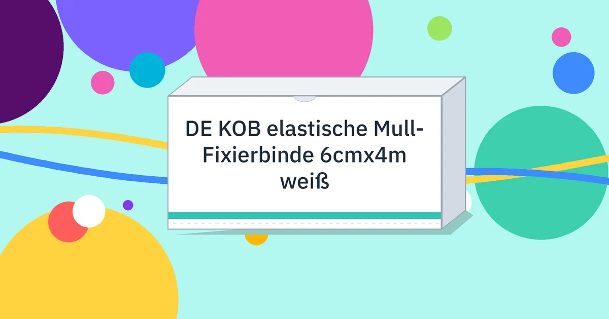 Symbolbild: Packung mit der Aufschrift DE KOB elastische Mull-Fixierbinde 6cmx4m weiß (PZN 09747031) – Verfügbarkeit und Bezug in Apotheken in Frankfurt am Main