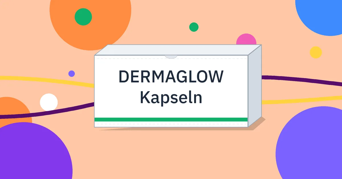 Symbolbild: Packung mit der Aufschrift DERMAGLOW Kapseln (PZN 20279659) – Verfügbarkeit und Bezug in Apotheken in Frankfurt am Main