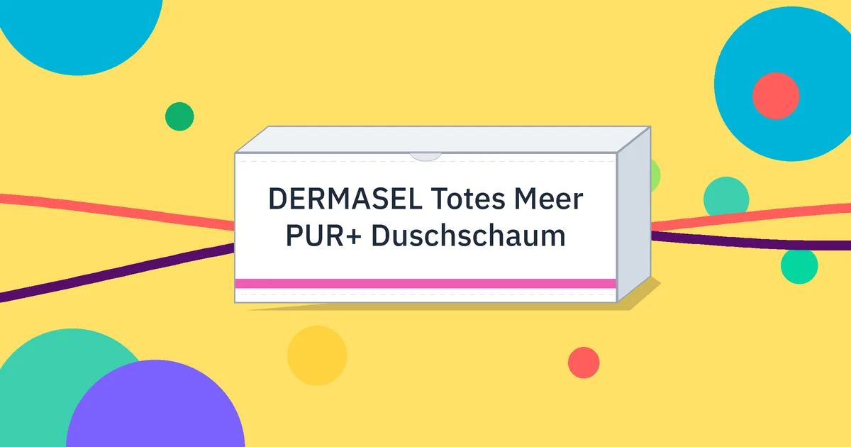 Symbolbild: Packung mit der Aufschrift DERMASEL Totes Meer PUR+ Duschschaum (PZN 00735049) – Verfügbarkeit und Bezug in Apotheken in Frankfurt am Main