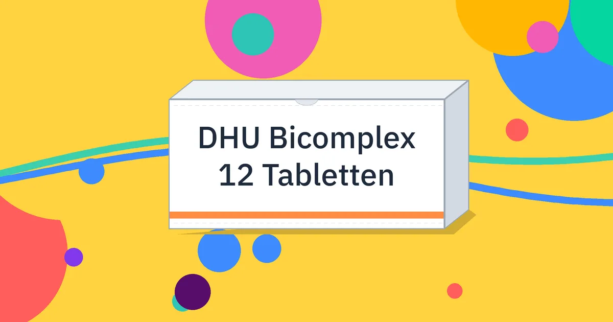 Symbolbild: Packung mit der Aufschrift DHU Bicomplex 12 Tabletten (PZN 16743068) – Verfügbarkeit und Bezug in Apotheken in Frankfurt am Main