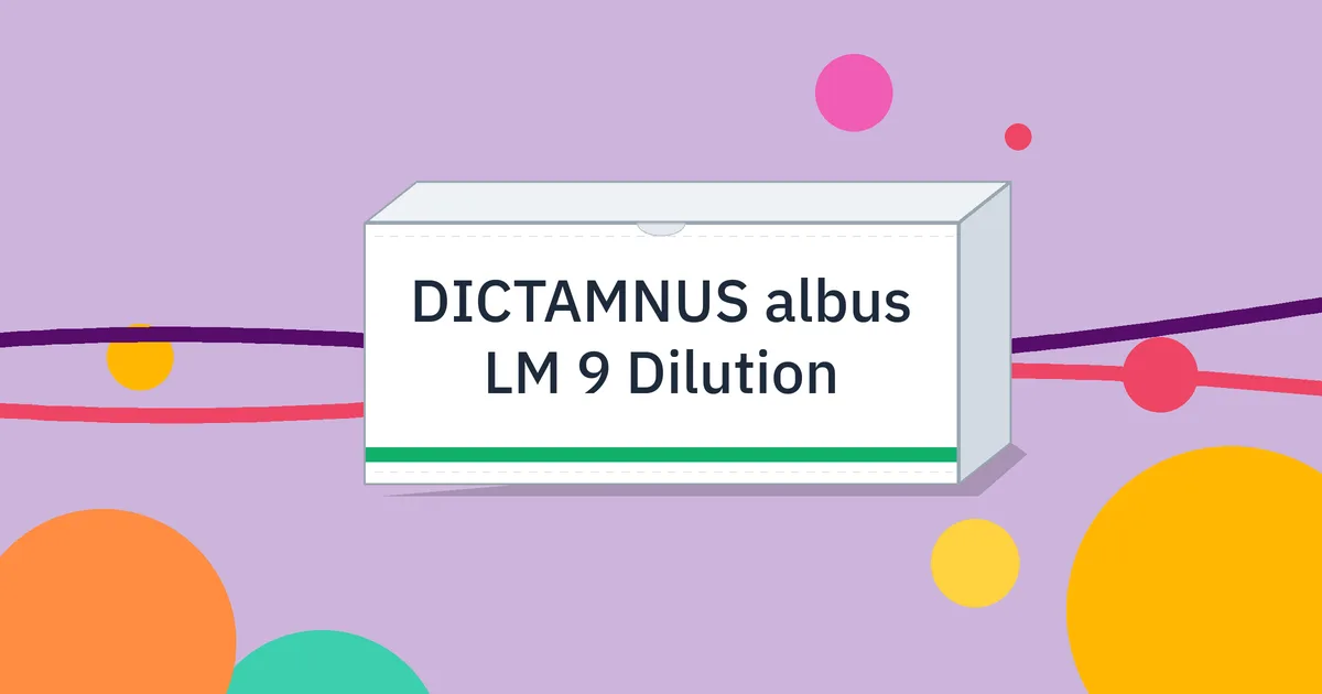Symbolbild: Packung mit der Aufschrift DICTAMNUS albus LM 9 Dilution (PZN 13464669) – Verfügbarkeit und Bezug in Apotheken in Frankfurt am Main