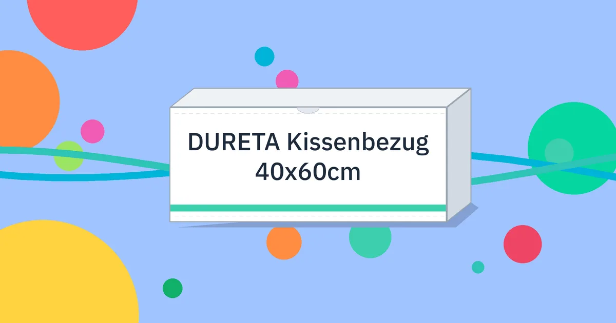 Symbolbild: Packung mit der Aufschrift DURETA Kissenbezug 40x60cm (PZN 01856045) – Verfügbarkeit und Bezug in Apotheken in Frankfurt am Main