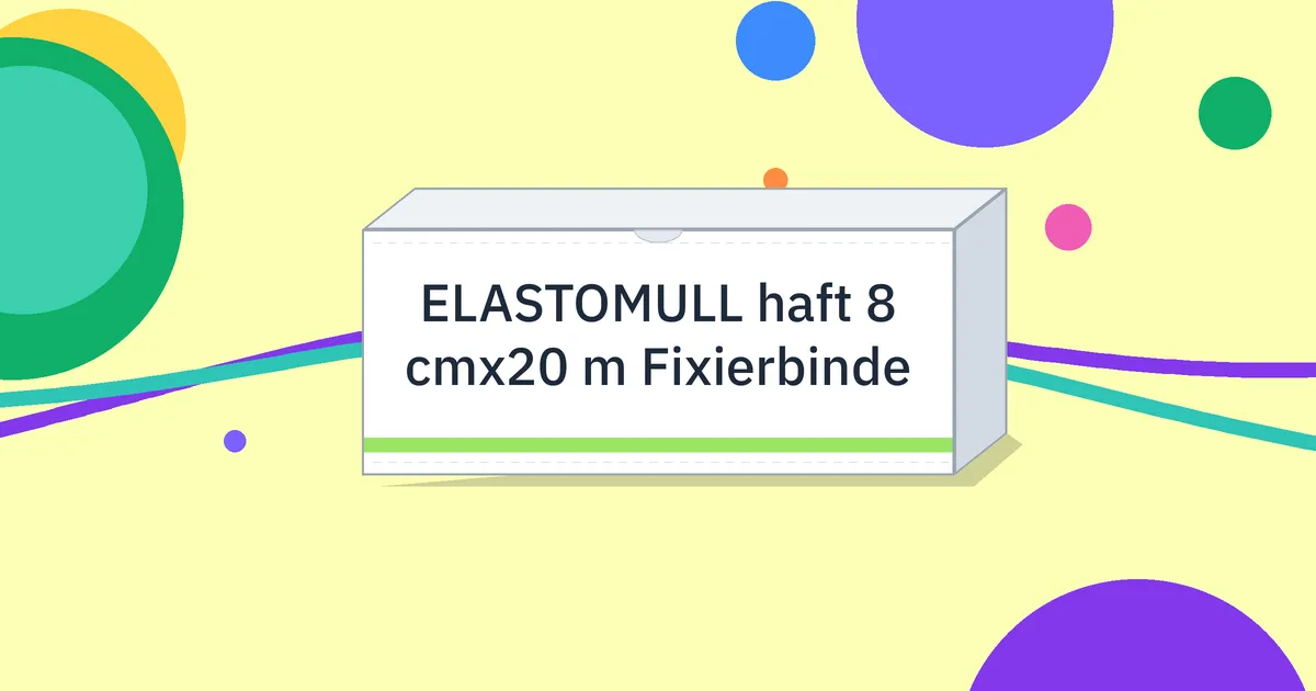 Symbolbild: Packung mit der Aufschrift ELASTOMULL haft 8 cmx20 m Fixierbinde (PZN 17434168) – Verfügbarkeit und Bezug in Apotheken in Frankfurt am Main