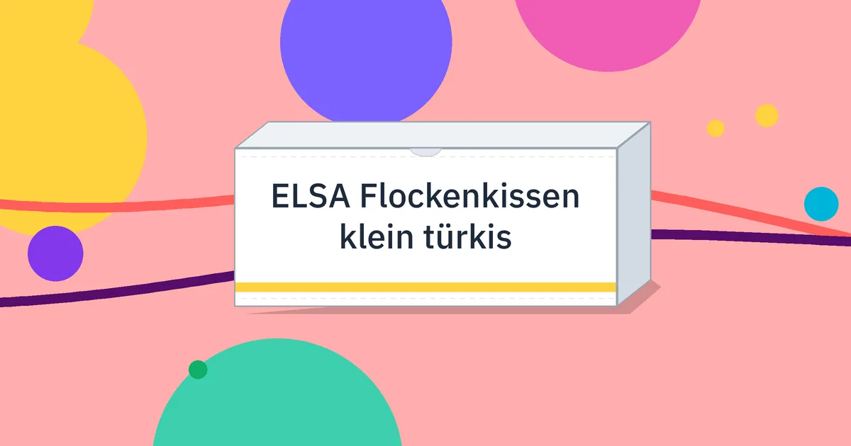 Symbolbild: Packung mit der Aufschrift ELSA Flockenkissen klein türkis (PZN 02326929) – Verfügbarkeit und Bezug in Apotheken in Frankfurt am Main