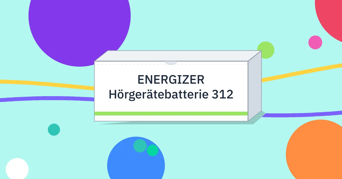 Symbolbild: Packung mit der Aufschrift ENERGIZER Hörgerätebatterie 312 (PZN 09755533) – Verfügbarkeit und Bezug in Apotheken in Frankfurt am Main