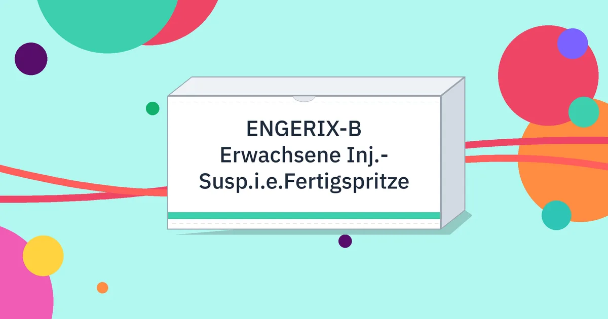 Symbolbild: Packung mit der Aufschrift ENGERIX-B Erwachsene Inj.-Susp.i.e.Fertigspritze (PZN 00629488) – Verfügbarkeit und Bezug in Apotheken in Frankfurt am Main