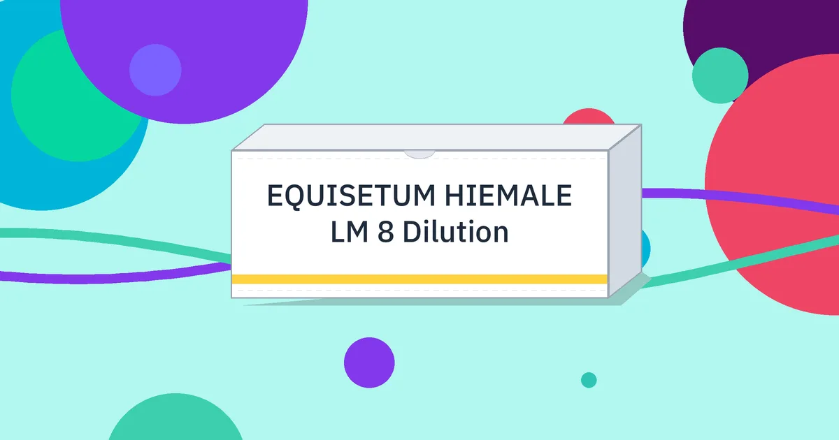 Symbolbild: Packung mit der Aufschrift EQUISETUM HIEMALE LM 8 Dilution (PZN 13473421) – Verfügbarkeit und Bezug in Apotheken in Frankfurt am Main