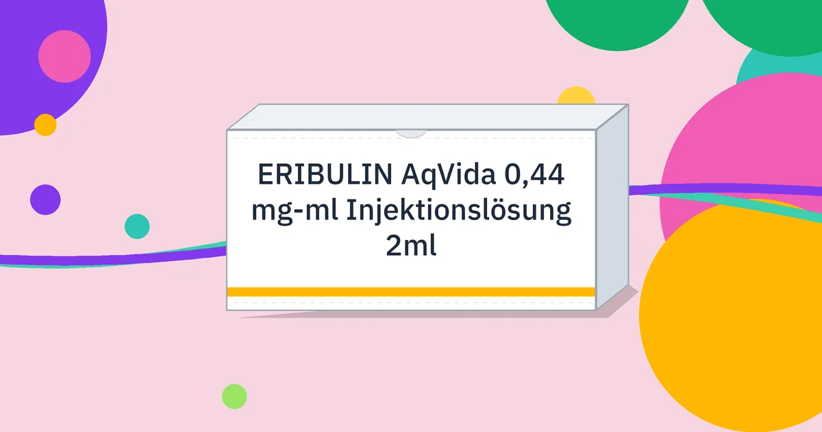 Symbolbild: Packung mit der Aufschrift ERIBULIN AqVida 0,44 mg-ml Injektionslösung 2ml (PZN 19862069) – Verfügbarkeit und Bezug in Apotheken in Frankfurt am Main