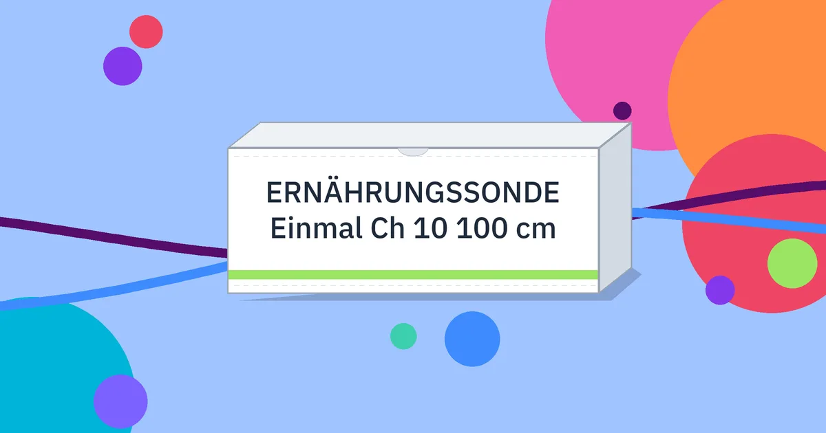 Symbolbild: Packung mit der Aufschrift ERNÄHRUNGSSONDE Einmal Ch 10 100 cm (PZN 02438918) – Verfügbarkeit und Bezug in Apotheken in Frankfurt am Main