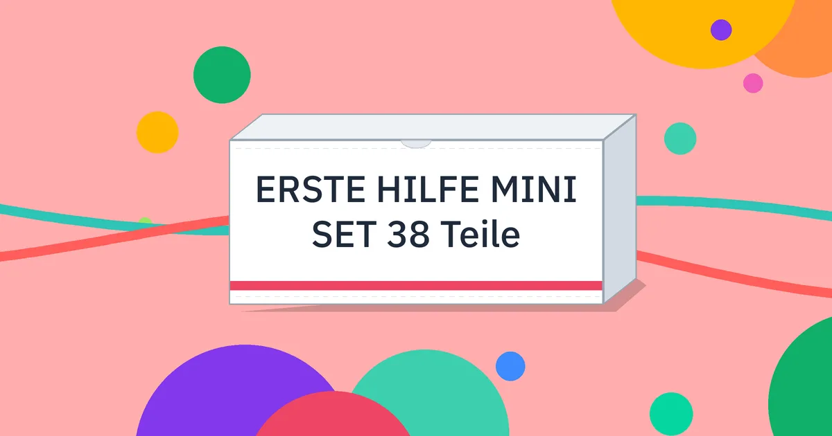 Symbolbild: Packung mit der Aufschrift ERSTE HILFE MINI SET 38 Teile (PZN 18663244) – Verfügbarkeit und Bezug in Apotheken in Frankfurt am Main