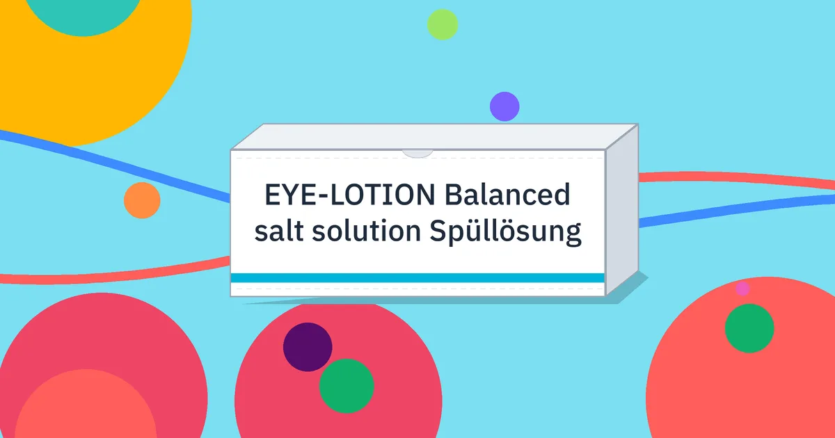 Symbolbild: Packung mit der Aufschrift EYE-LOTION Balanced salt solution Spüllösung (PZN 12548677) – Verfügbarkeit und Bezug in Apotheken in Frankfurt am Main