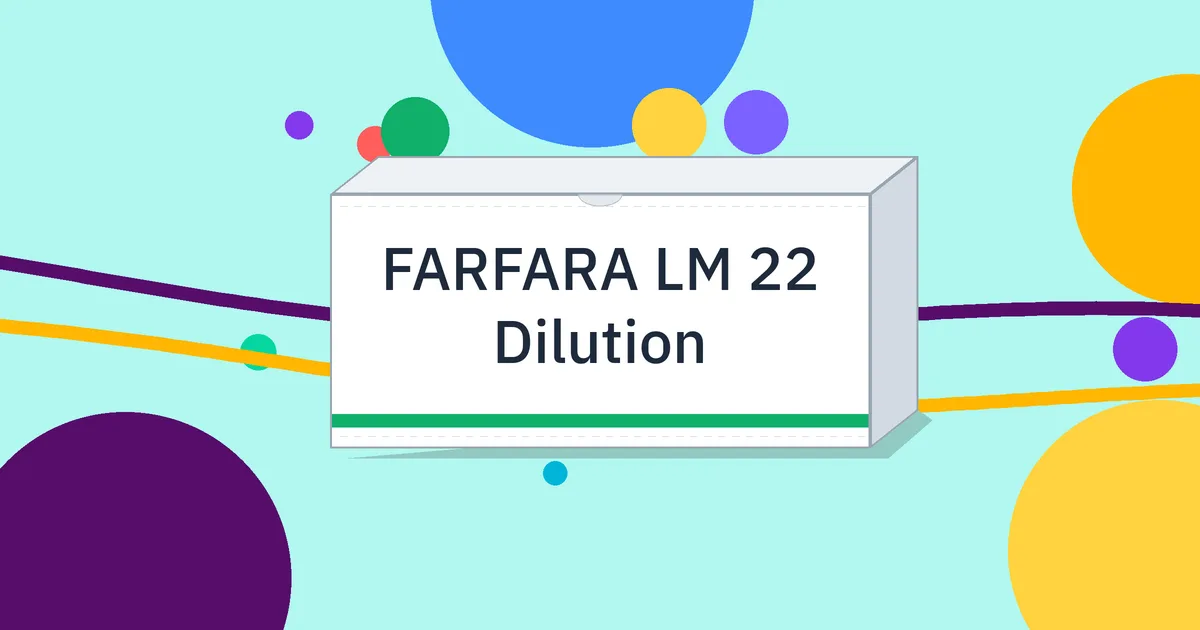 Symbolbild: Packung mit der Aufschrift FARFARA LM 22 Dilution (PZN 13487535) – Verfügbarkeit und Bezug in Apotheken in Frankfurt am Main