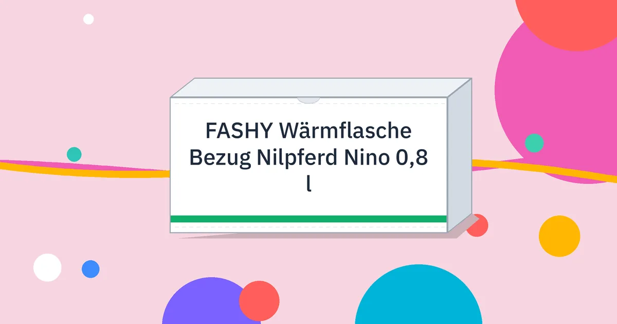 Symbolbild: Packung mit der Aufschrift FASHY Wärmflasche Bezug Nilpferd Nino 0,8 l (PZN 18026135) – Verfügbarkeit und Bezug in Apotheken in Frankfurt am Main