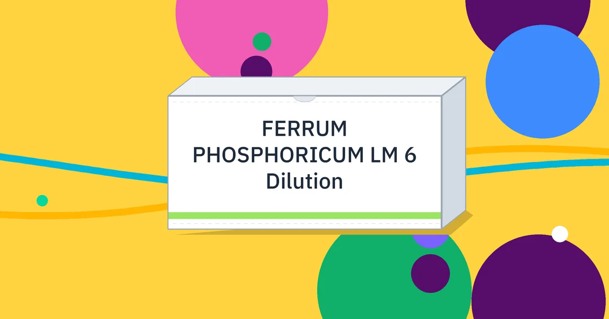 Symbolbild: Packung mit der Aufschrift FERRUM PHOSPHORICUM LM 6 Dilution (PZN 07540478) – Verfügbarkeit und Bezug in Apotheken in Frankfurt am Main
