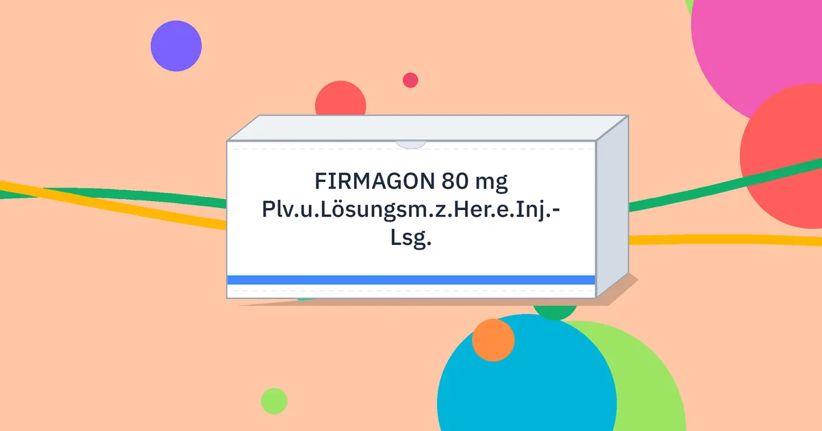 Symbolbild: Packung mit der Aufschrift FIRMAGON 80 mg Plv.u.Lösungsm.z.Her.e.Inj.-Lsg. (PZN 18751480) – Verfügbarkeit und Bezug in Apotheken in Frankfurt am Main