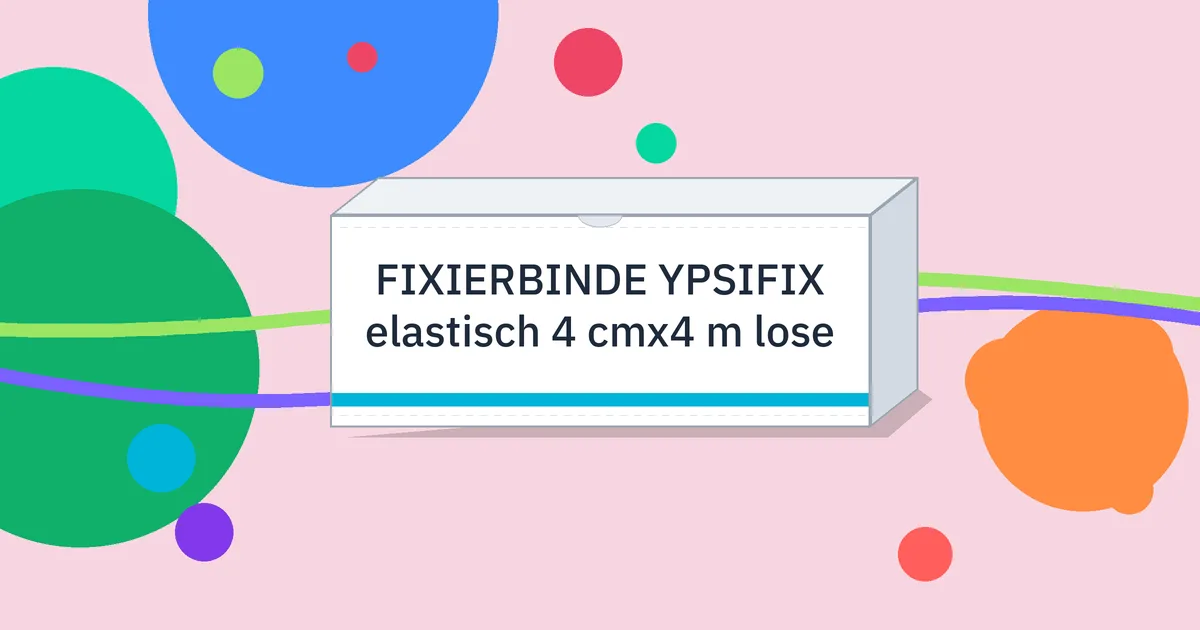 Symbolbild: Packung mit der Aufschrift FIXIERBINDE YPSIFIX elastisch 4 cmx4 m lose (PZN 03256160) – Verfügbarkeit und Bezug in Apotheken in Frankfurt am Main