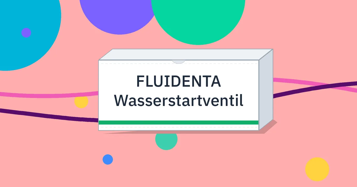 Symbolbild: Packung mit der Aufschrift FLUIDENTA Wasserstartventil (PZN 03500677) – Verfügbarkeit und Bezug in Apotheken in Frankfurt am Main