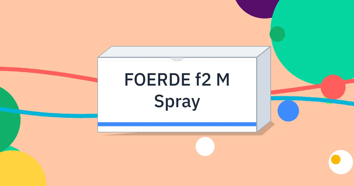 Symbolbild: Packung mit der Aufschrift FOERDE f2 M Spray (PZN 13921925) – Verfügbarkeit und Bezug in Apotheken in Frankfurt am Main