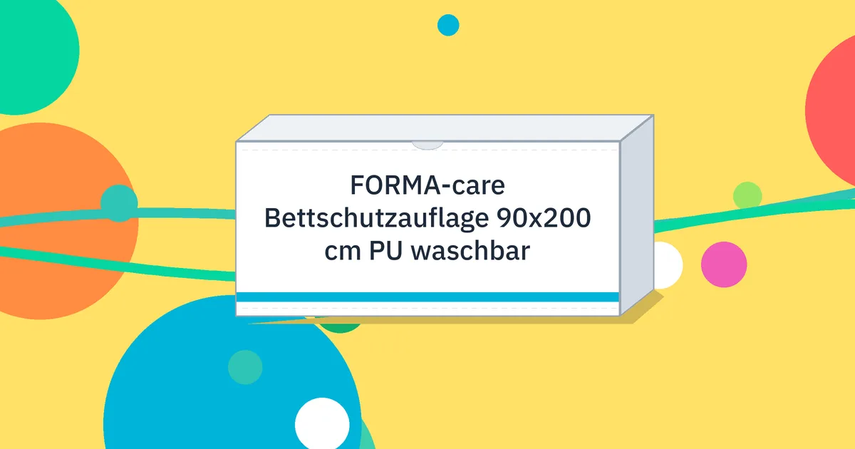 Symbolbild: Packung mit der Aufschrift FORMA-care Bettschutzauflage 90x200 cm PU waschbar (PZN 18749709) – Verfügbarkeit und Bezug in Apotheken in Frankfurt am Main