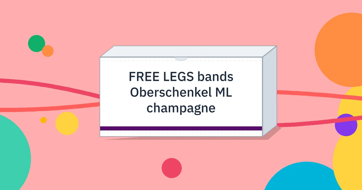 Symbolbild: Packung mit der Aufschrift FREE LEGS bands Oberschenkel ML champagne (PZN 16175291) – Verfügbarkeit und Bezug in Apotheken in Frankfurt am Main