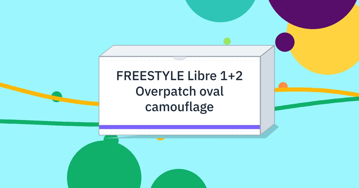 Symbolbild: Packung mit der Aufschrift FREESTYLE Libre 1+2 Overpatch oval camouflage (PZN 19867351) – Verfügbarkeit und Bezug in Apotheken in Frankfurt am Main