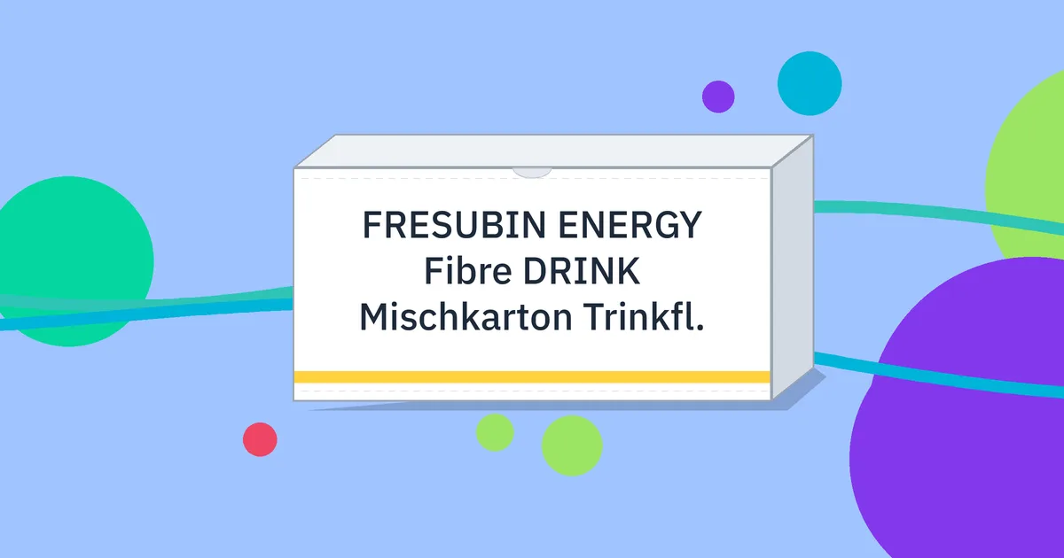 Symbolbild: Packung mit der Aufschrift FRESUBIN ENERGY Fibre DRINK Mischkarton Trinkfl. (PZN 20272628) – Verfügbarkeit und Bezug in Apotheken in Frankfurt am Main