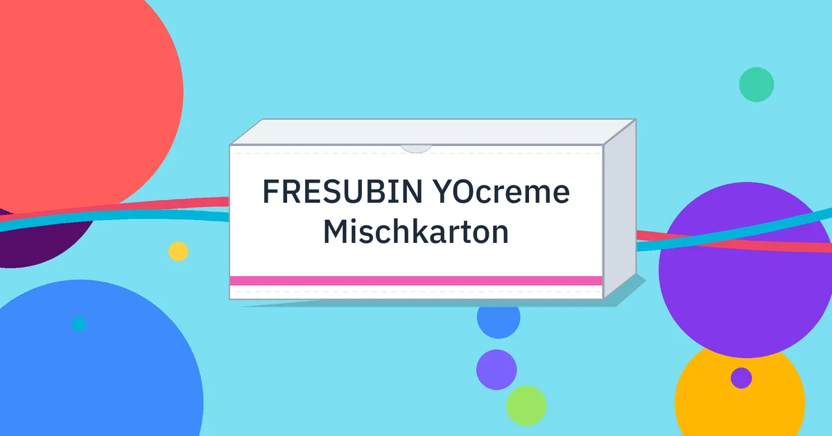 Symbolbild: Packung mit der Aufschrift FRESUBIN YOcreme Mischkarton (PZN 19351989) – Verfügbarkeit und Bezug in Apotheken in Frankfurt am Main