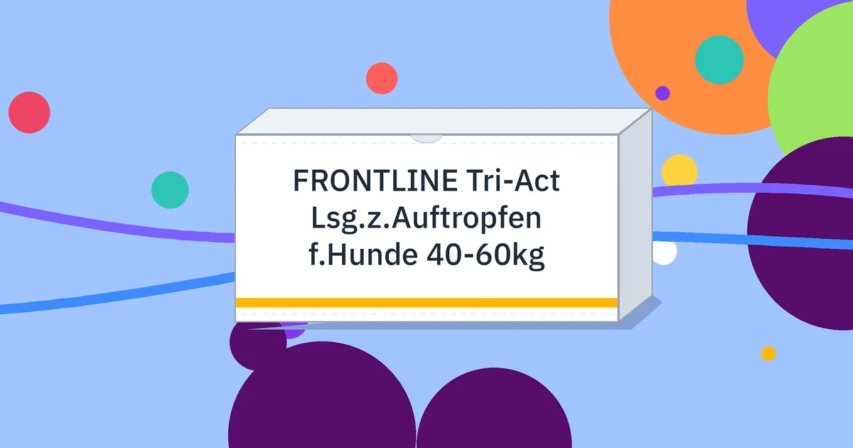 Symbolbild: Packung mit der Aufschrift FRONTLINE Tri-Act Lsg.z.Auftropfen f.Hunde 40-60kg (PZN 16359915) – Verfügbarkeit und Bezug in Apotheken in Frankfurt am Main