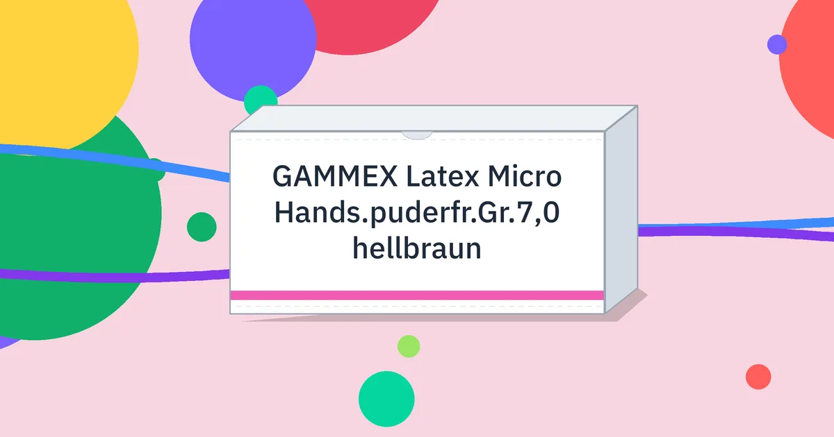 Symbolbild: Packung mit der Aufschrift GAMMEX Latex Micro Hands.puderfr.Gr.7,0 hellbraun (PZN 11298103) – Verfügbarkeit und Bezug in Apotheken in Frankfurt am Main