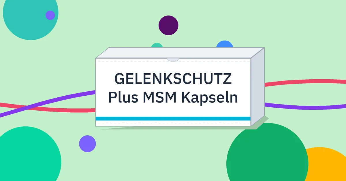 Symbolbild: Packung mit der Aufschrift GELENKSCHUTZ Plus MSM Kapseln (PZN 16686436) – Verfügbarkeit und Bezug in Apotheken in Frankfurt am Main