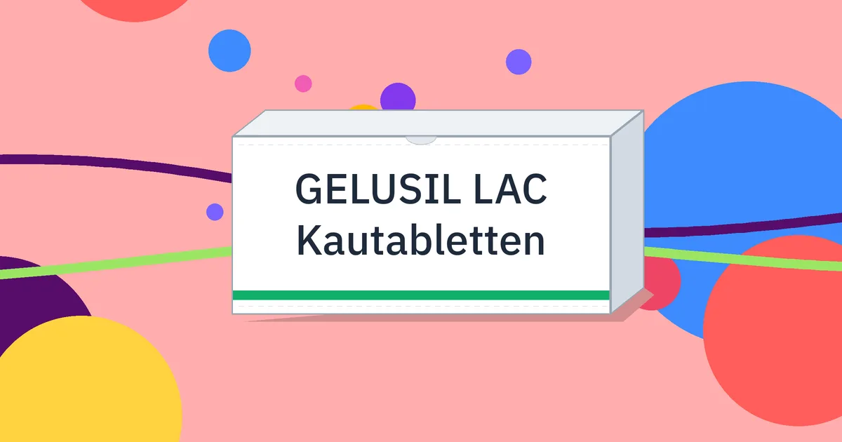 Symbolbild: Packung mit der Aufschrift GELUSIL LAC Kautabletten (PZN 02498091) – Verfügbarkeit und Bezug in Apotheken in Frankfurt am Main