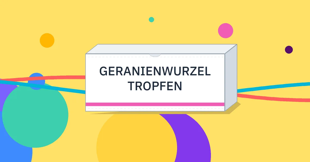 Symbolbild: Packung mit der Aufschrift GERANIENWURZEL TROPFEN (PZN 14282858) – Verfügbarkeit und Bezug in Apotheken in Frankfurt am Main