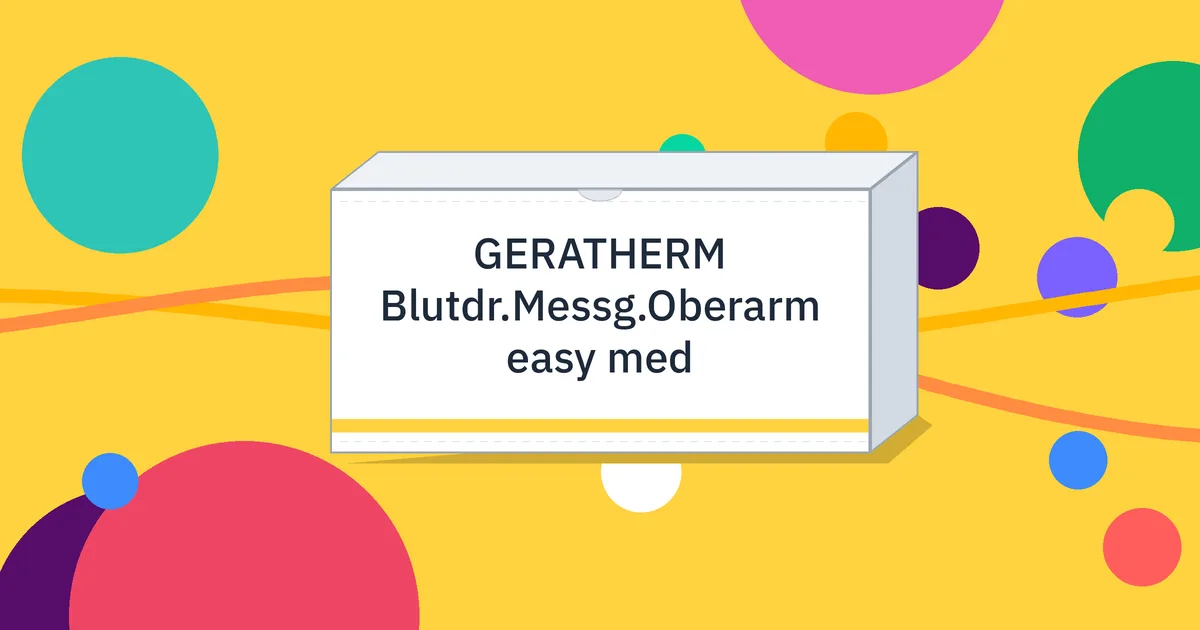 Symbolbild: Packung mit der Aufschrift GERATHERM Blutdr.Messg.Oberarm easy med (PZN 09201295) – Verfügbarkeit und Bezug in Apotheken in Frankfurt am Main