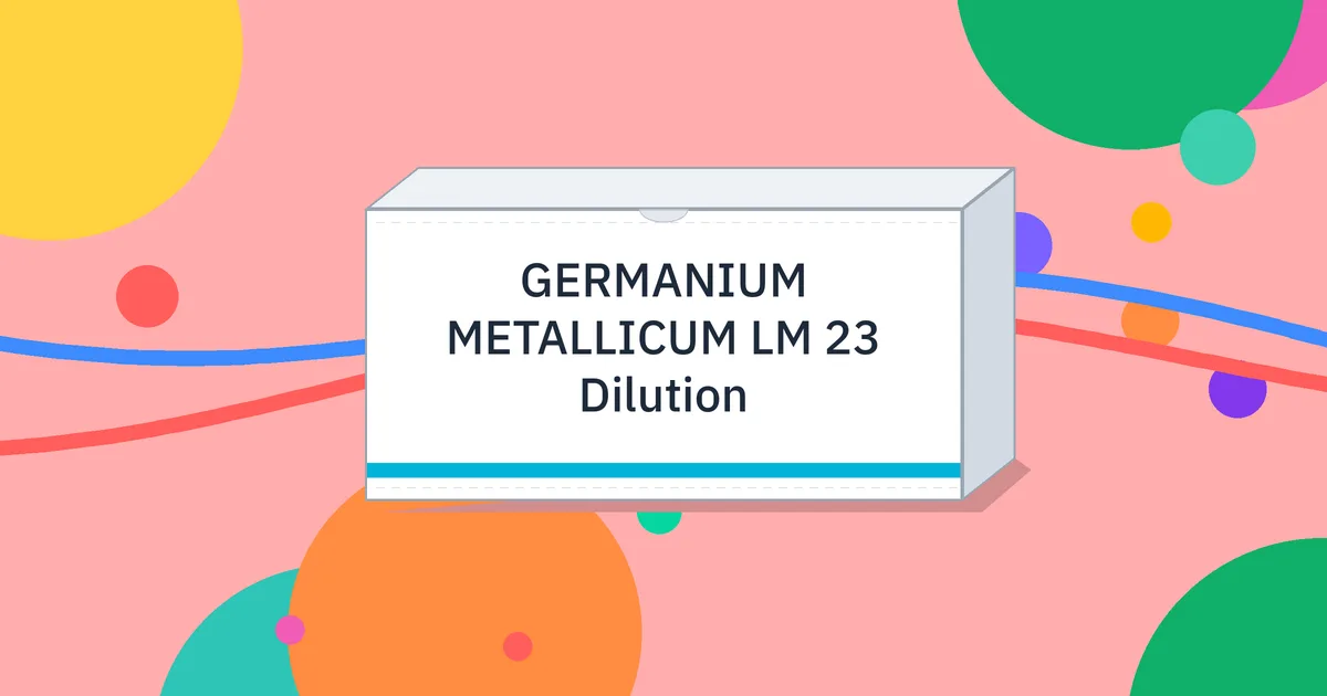 Symbolbild: Packung mit der Aufschrift GERMANIUM METALLICUM LM 23 Dilution (PZN 12877292) – Verfügbarkeit und Bezug in Apotheken in Frankfurt am Main