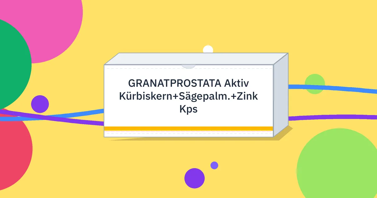 Symbolbild: Packung mit der Aufschrift GRANATPROSTATA Aktiv Kürbiskern+Sägepalm.+Zink Kps (PZN 19406319) – Verfügbarkeit und Bezug in Apotheken in Frankfurt am Main