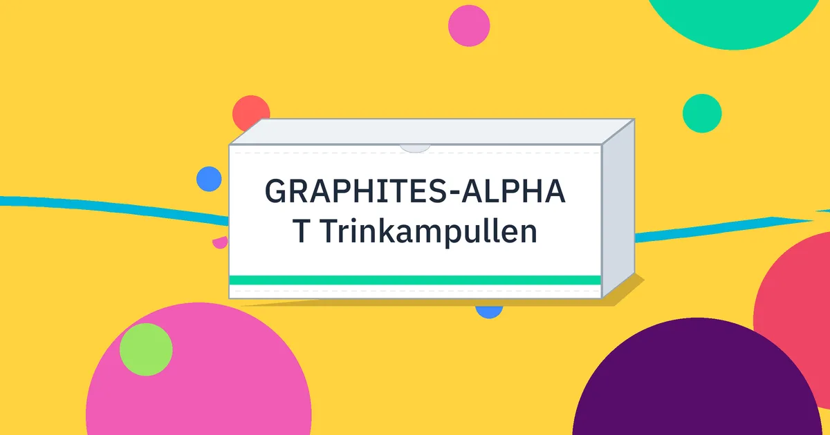 Symbolbild: Packung mit der Aufschrift GRAPHITES-ALPHA T Trinkampullen (PZN 10222724) – Verfügbarkeit und Bezug in Apotheken in Frankfurt am Main