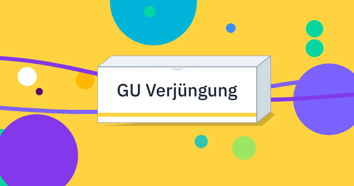 Symbolbild: Packung mit der Aufschrift GU Verjüngung (PZN 19991482) – Verfügbarkeit und Bezug in Apotheken in Frankfurt am Main