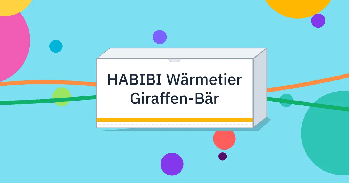 Symbolbild: Packung mit der Aufschrift HABIBI Wärmetier Giraffen-Bär (PZN 18109499) – Verfügbarkeit und Bezug in Apotheken in Frankfurt am Main
