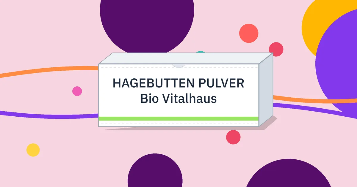 Symbolbild: Packung mit der Aufschrift HAGEBUTTEN PULVER Bio Vitalhaus (PZN 14138110) – Verfügbarkeit und Bezug in Apotheken in Frankfurt am Main
