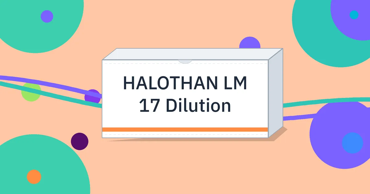 Symbolbild: Packung mit der Aufschrift HALOTHAN LM 17 Dilution (PZN 12884033) – Verfügbarkeit und Bezug in Apotheken in Frankfurt am Main