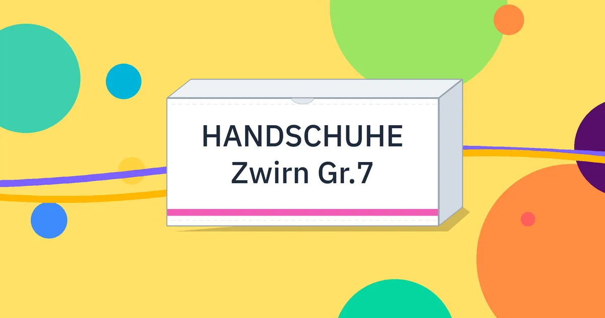 Symbolbild: Packung mit der Aufschrift HANDSCHUHE Zwirn Gr.7 (PZN 02690003) – Verfügbarkeit und Bezug in Apotheken in Frankfurt am Main