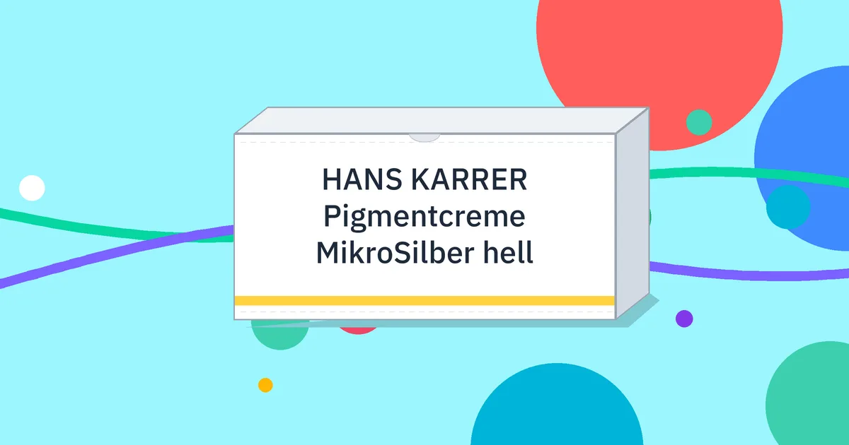 Symbolbild: Packung mit der Aufschrift HANS KARRER Pigmentcreme MikroSilber hell (PZN 10347727) – Verfügbarkeit und Bezug in Apotheken in Frankfurt am Main