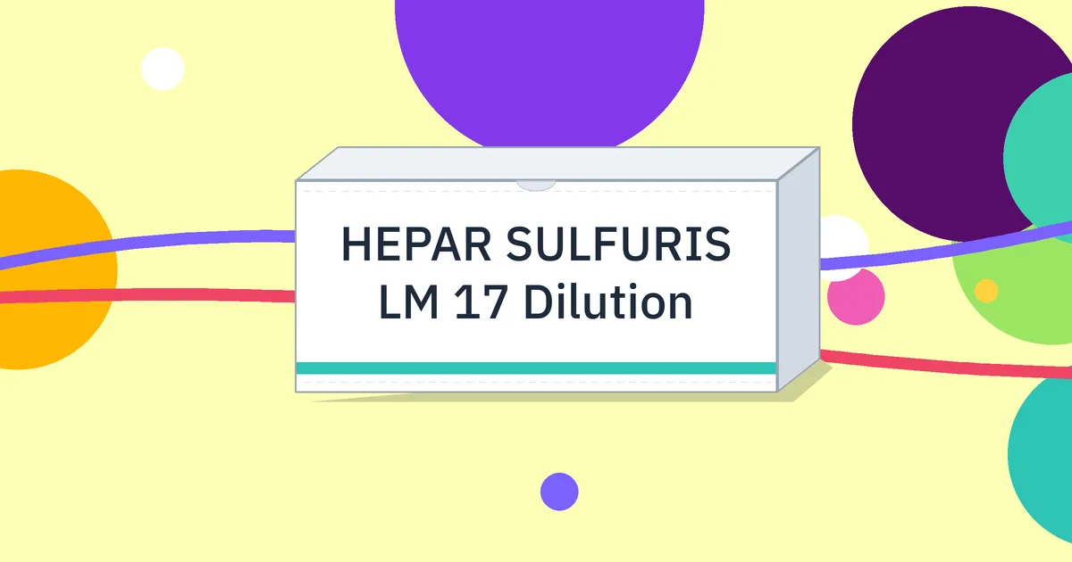 Symbolbild: Packung mit der Aufschrift HEPAR SULFURIS LM 17 Dilution (PZN 12887505) – Verfügbarkeit und Bezug in Apotheken in Frankfurt am Main