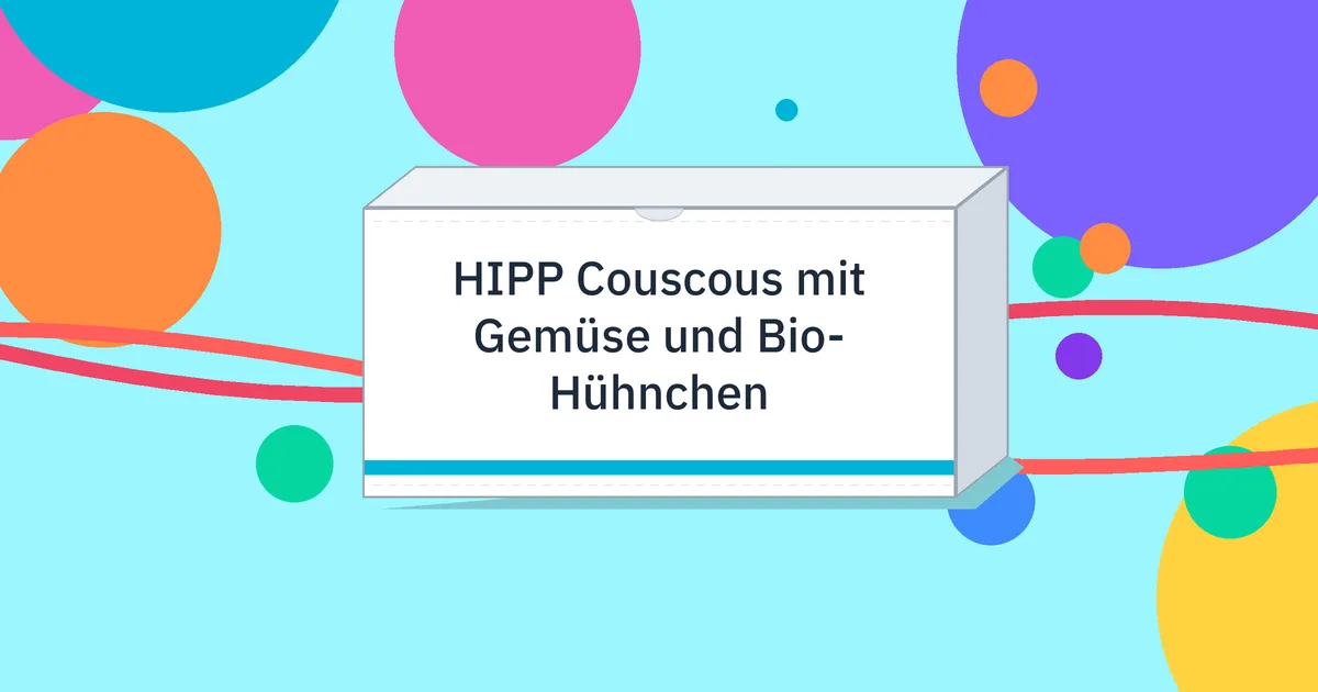 Symbolbild: Packung mit der Aufschrift HIPP Couscous mit Gemüse und Bio-Hühnchen (PZN 10267715) – Verfügbarkeit und Bezug in Apotheken in Frankfurt am Main