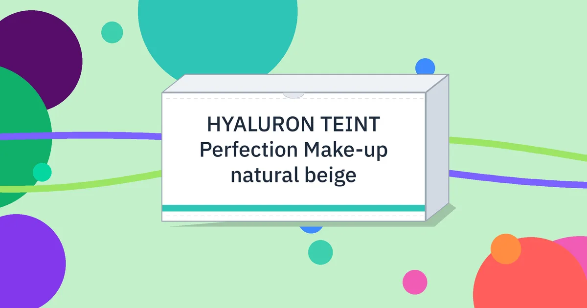 Symbolbild: Packung mit der Aufschrift HYALURON TEINT Perfection Make-up natural beige (PZN 14155829) – Verfügbarkeit und Bezug in Apotheken in Frankfurt am Main