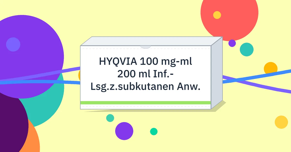 Symbolbild: Packung mit der Aufschrift HYQVIA 100 mg-ml 200 ml Inf.-Lsg.z.subkutanen Anw. (PZN 16768312) – Verfügbarkeit und Bezug in Apotheken in Frankfurt am Main