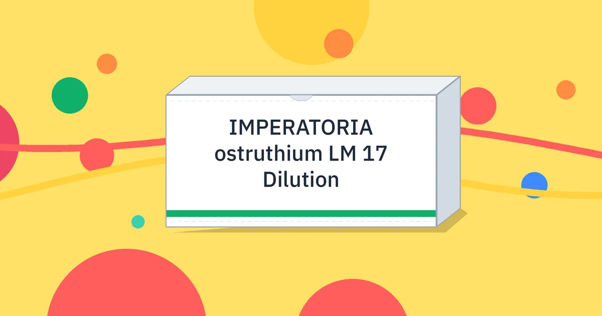 Symbolbild: Packung mit der Aufschrift IMPERATORIA ostruthium LM 17 Dilution (PZN 13559128) – Verfügbarkeit und Bezug in Apotheken in Frankfurt am Main