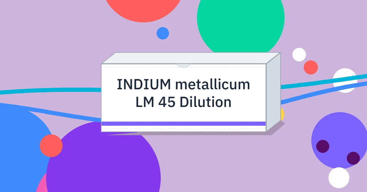 Symbolbild: Packung mit der Aufschrift INDIUM metallicum LM 45 Dilution (PZN 12912798) – Verfügbarkeit und Bezug in Apotheken in Frankfurt am Main