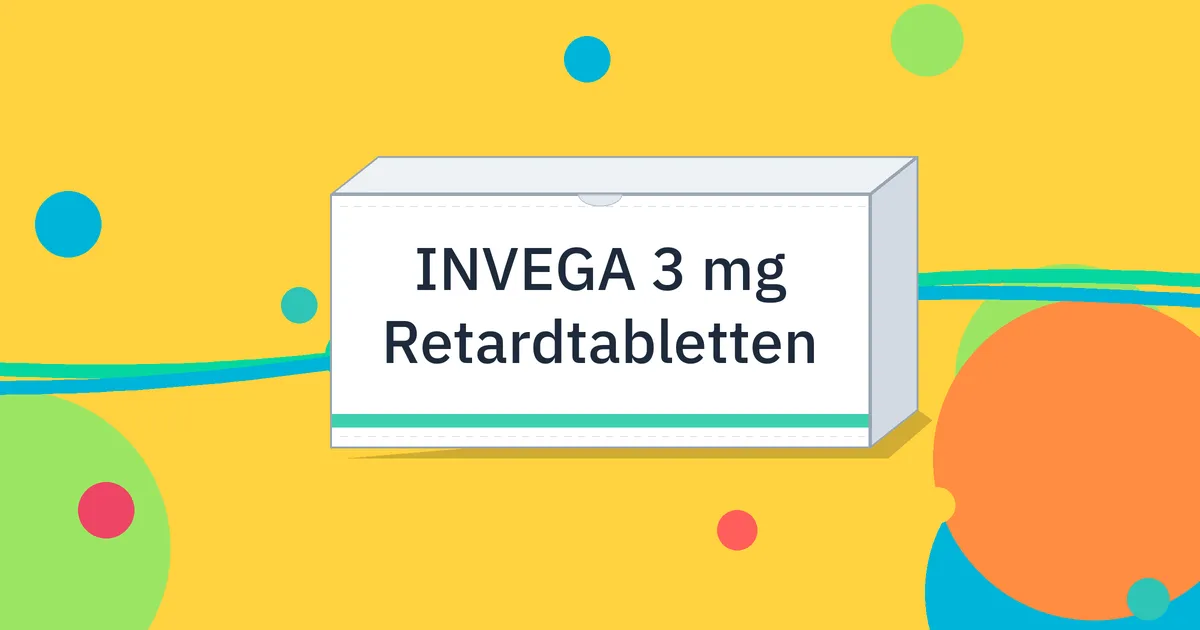Symbolbild: Packung mit der Aufschrift INVEGA 3 mg Retardtabletten (PZN 04597242) – Verfügbarkeit und Bezug in Apotheken in Frankfurt am Main