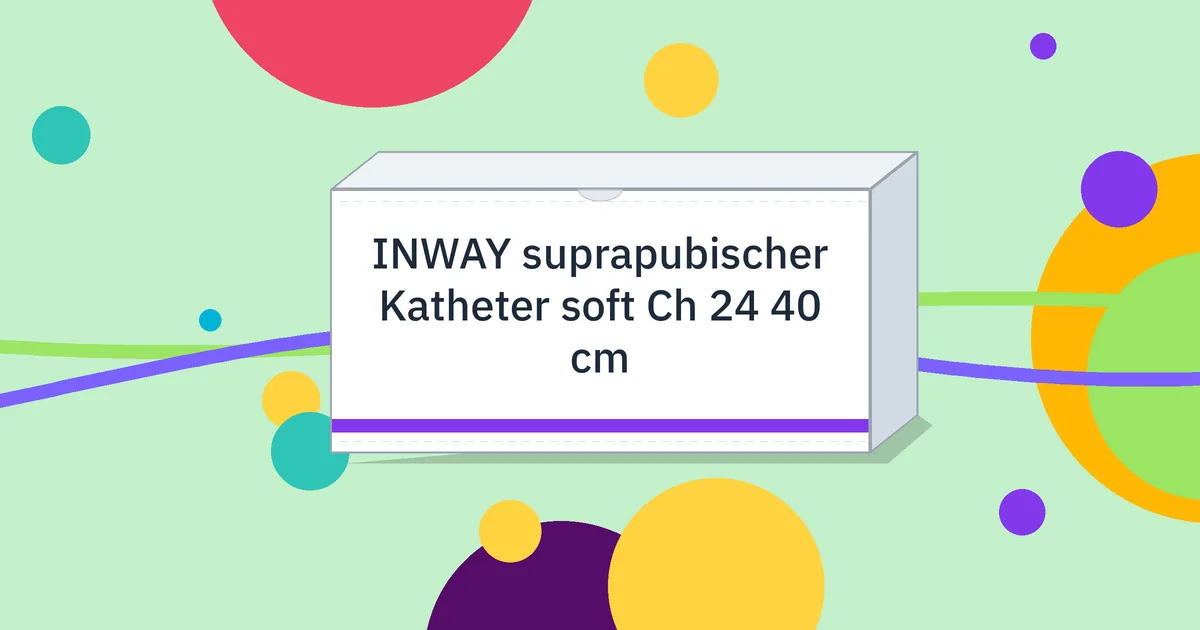 Symbolbild: Packung mit der Aufschrift INWAY suprapubischer Katheter soft Ch 24 40 cm (PZN 10181327) – Verfügbarkeit und Bezug in Apotheken in Frankfurt am Main